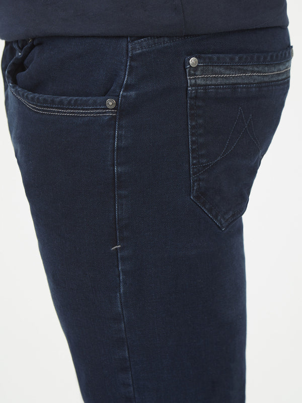 Tapered stretch brushed hawker dark navy mens denim jean | Mish Mash ...