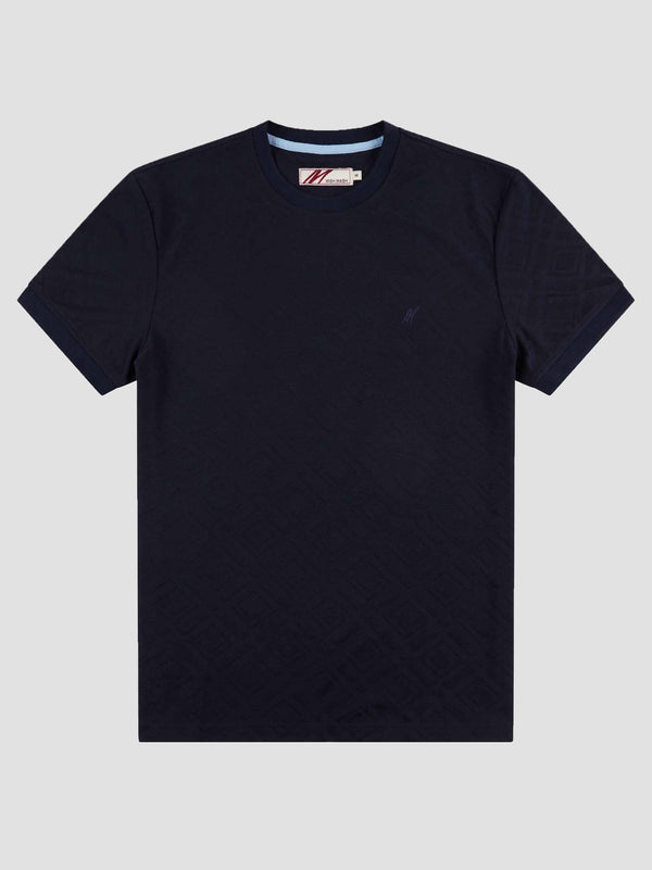 Mongoose Navy Jacquard Mens Short Sleeve T-Shirt | Mish Mash ...
